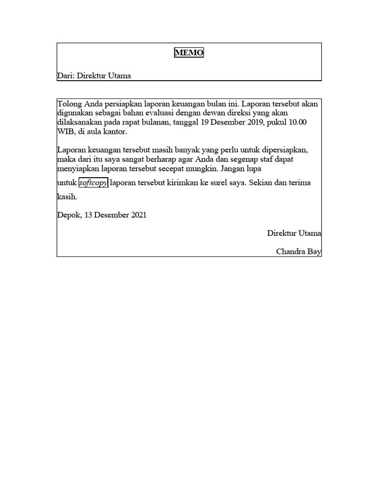 Contoh Memo | PDF