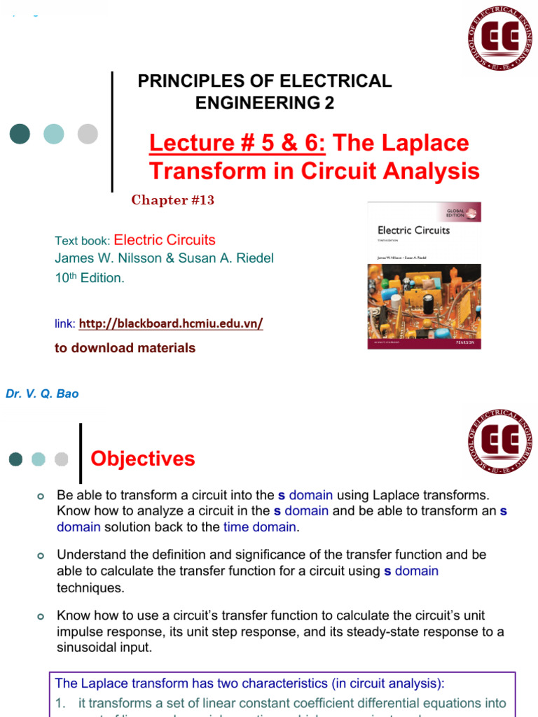 Lecture 05 6 The Laplace Transform in Circuit Analysis - VQBAO | PDF