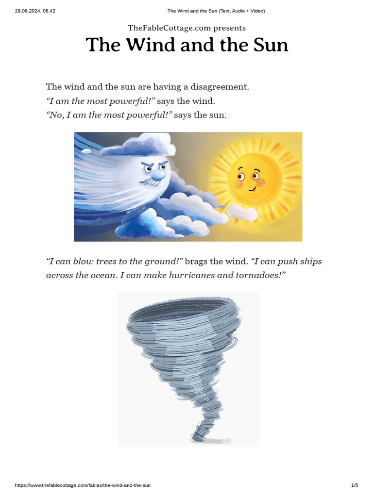 The Wind and The Sun (Text, Audio + Video) | PDF