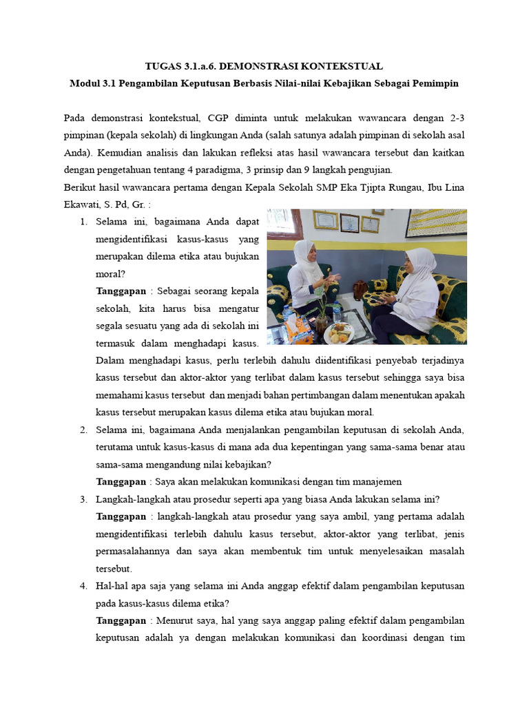 Demonstrasi Kontekstual Modul 3.1 | PDF