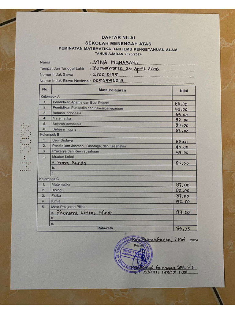 TRANSKIP NILAI VINA | PDF