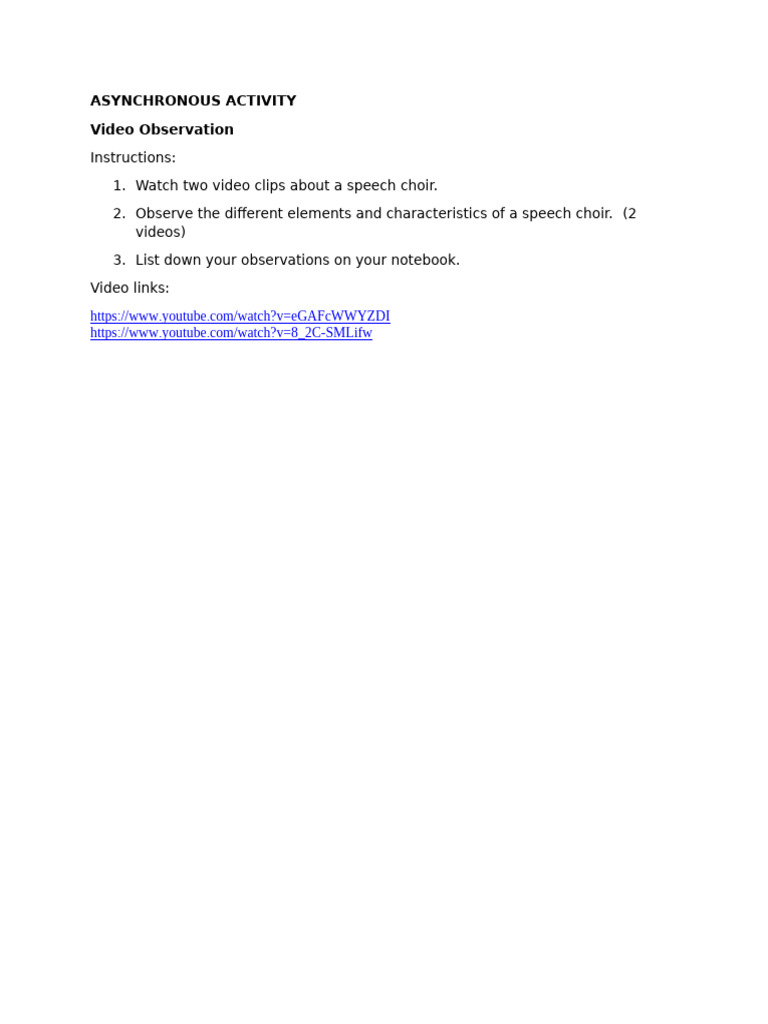 Asynchronous Activity | PDF