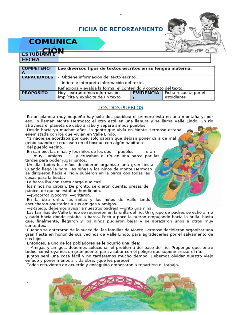 Reforzam-Comun-Leemos Los Dos Pueblos | PDF