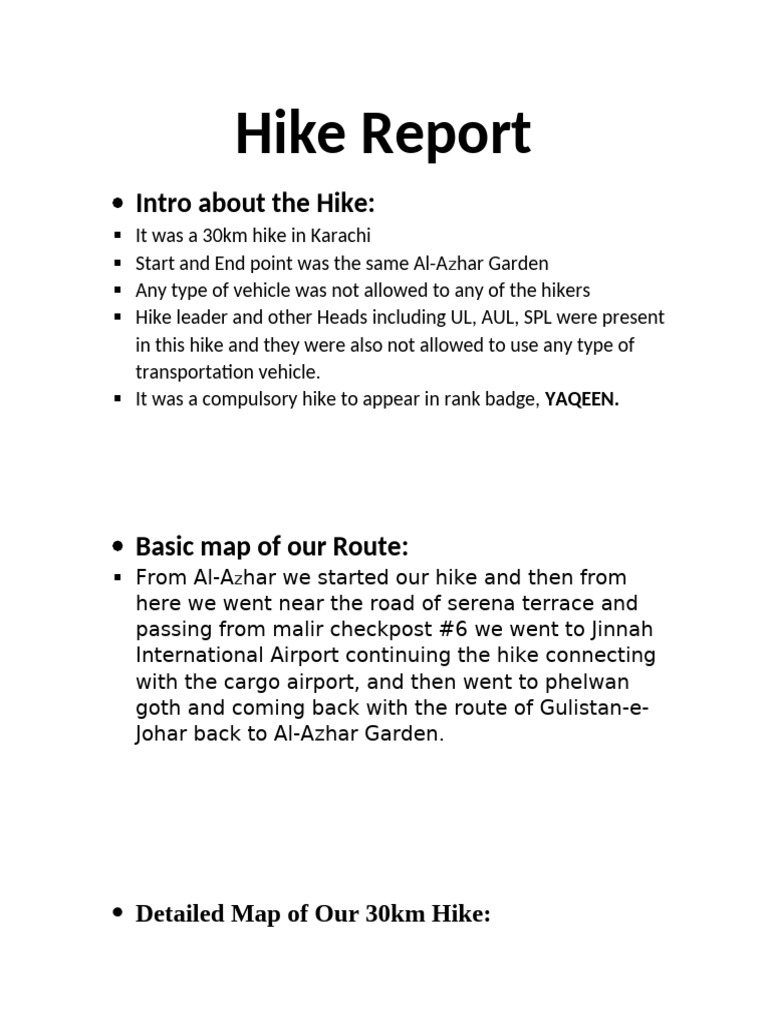 Hike Report | PDF