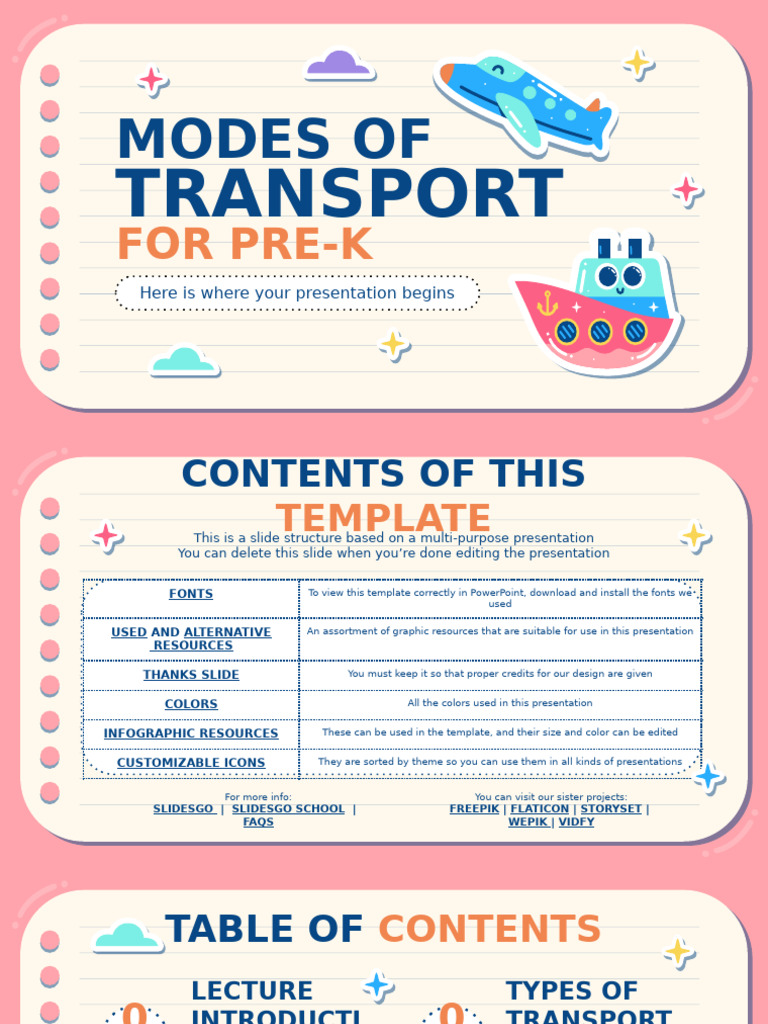 Modes of Transport For Pre-K by Slidesgo | PDF