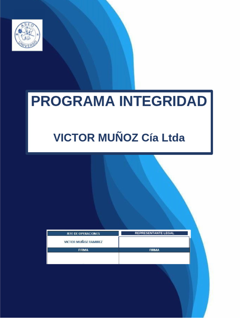 Programa Integridad - Aseo Universo 2024 - Ultimo | PDF