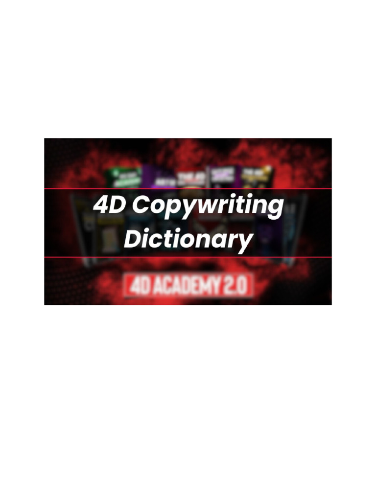 4D Copywriting Dictionary | PDF