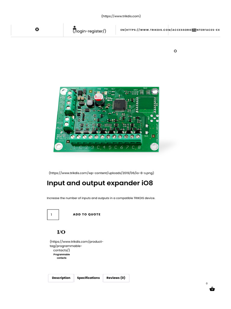 Input and output expander iO8 - Trikdis | PDF