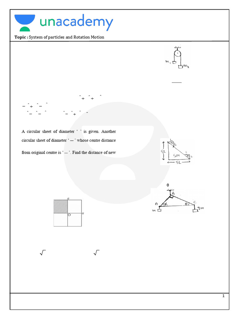 Class Assignment (Centre of Mass) Questions For Practice | PDF