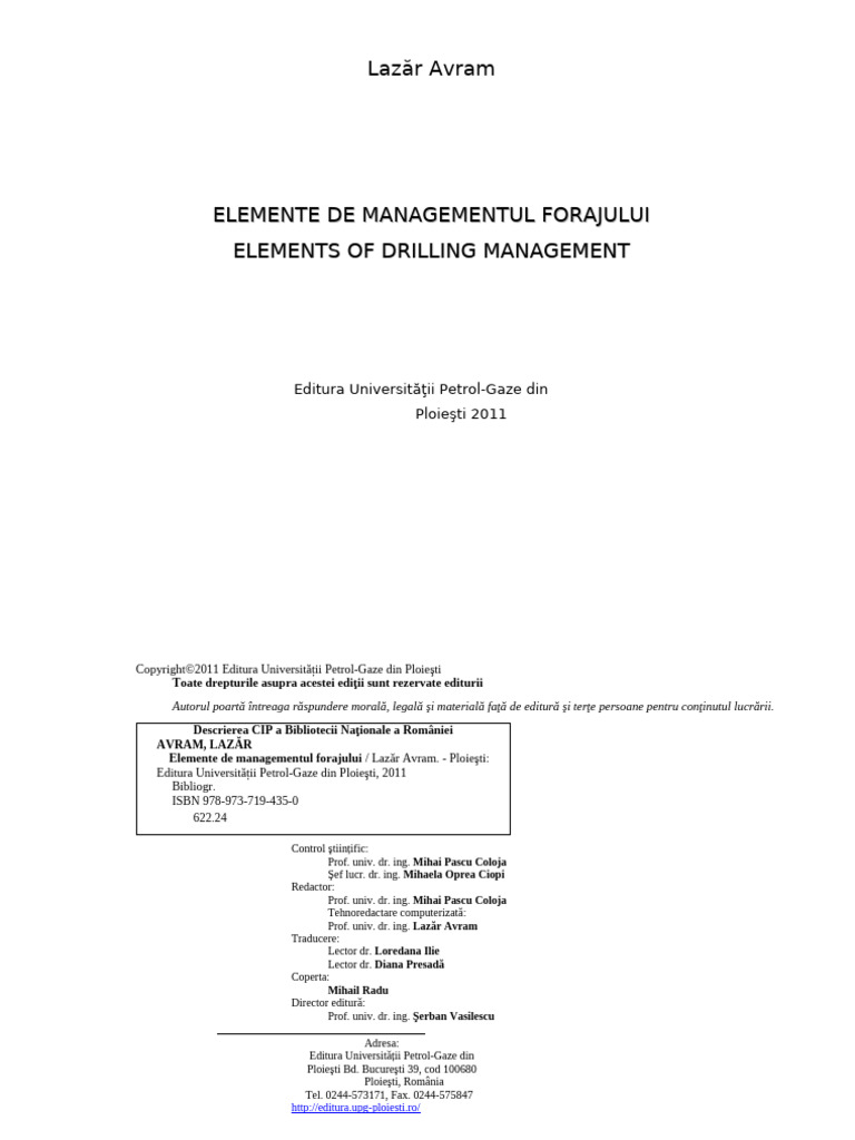 Managementul Forajului | PDF