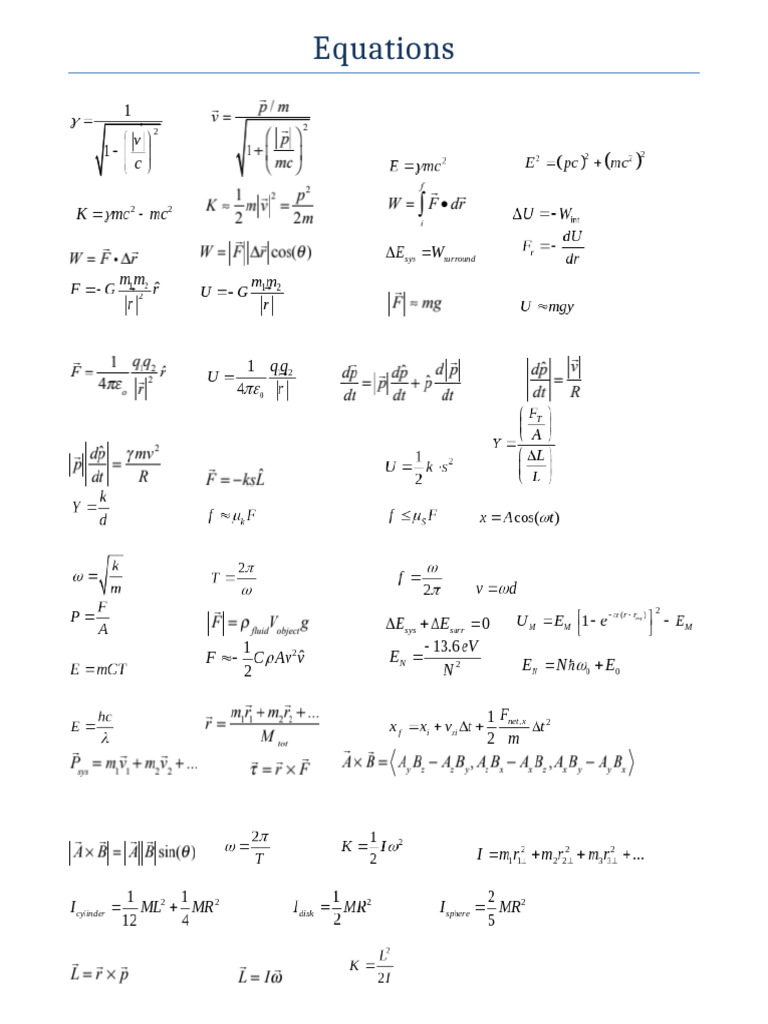 Math Equations and Conversions Guide | PDF