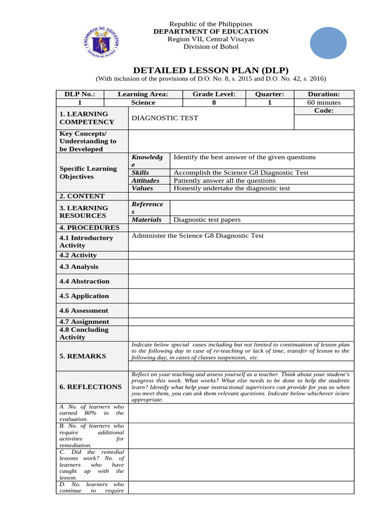 DLP-Bohol - Science8 Q1 W1 D1 | PDF