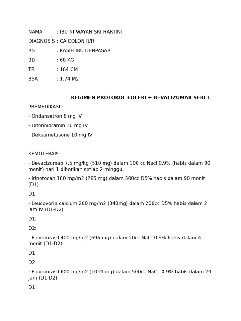 Kemoterapi Folfiri-Bevacizumab | PDF
