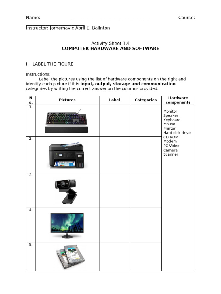 Computer Hardware and Software | PDF