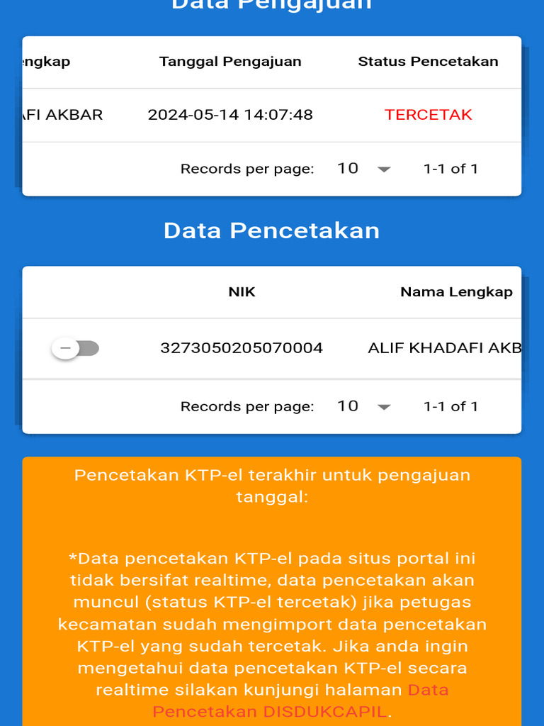 Cek Pengajuan KTP Elektronik - Portal SIPAKU | PDF