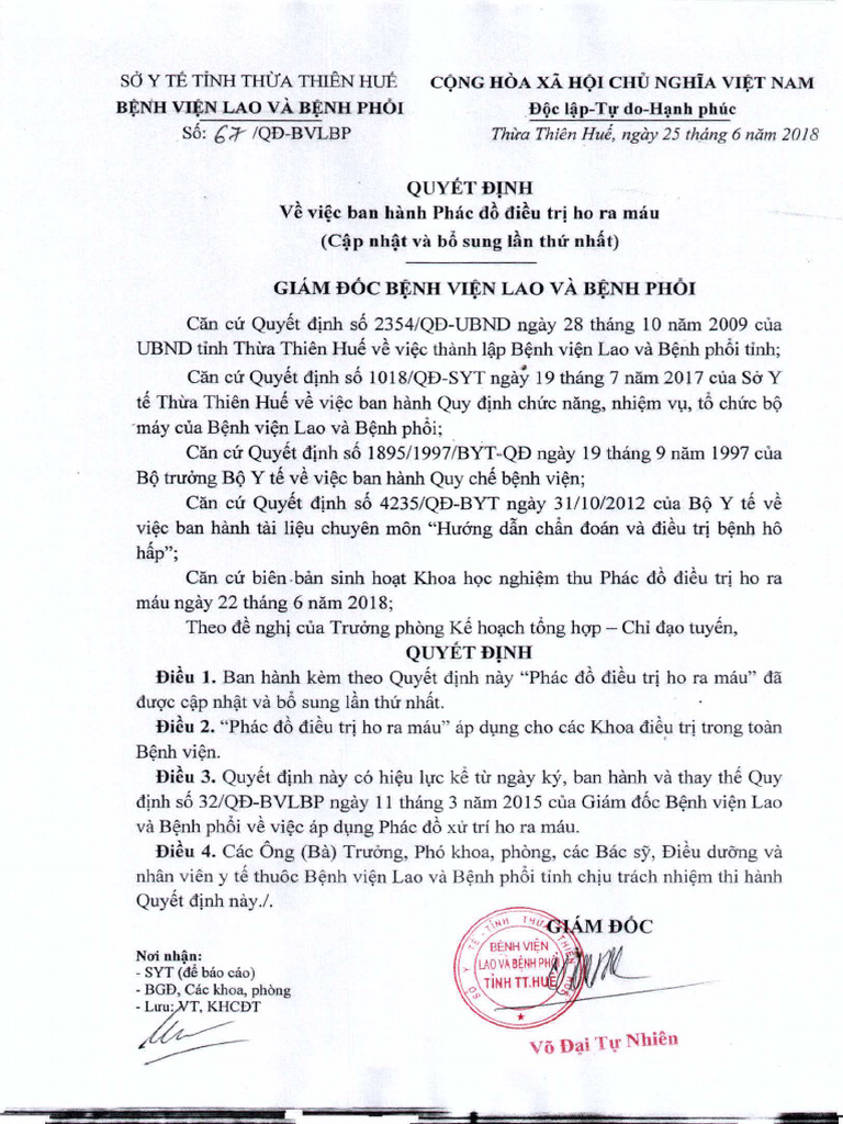 Phac do dieu tri Ho ra máu (cập nhật) | PDF