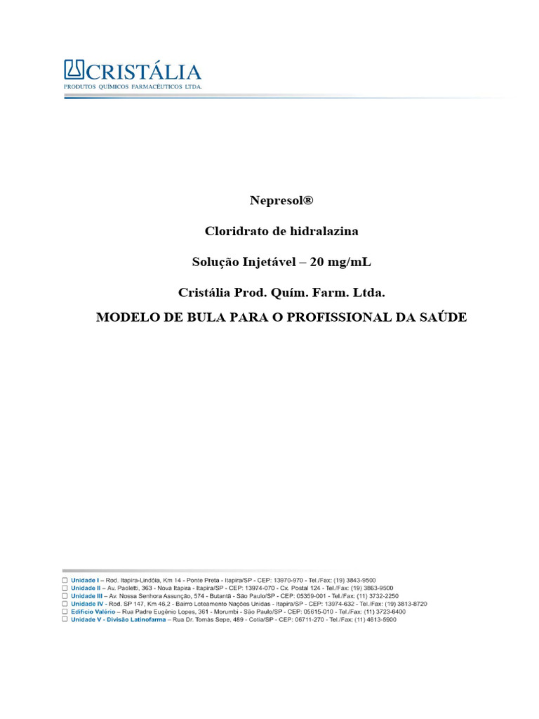 NEPRESOL Bula Profissional | PDF