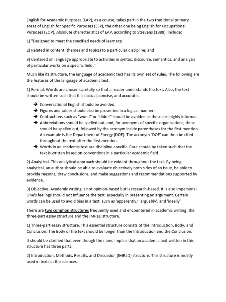 Eapp 1 Academic Text | PDF