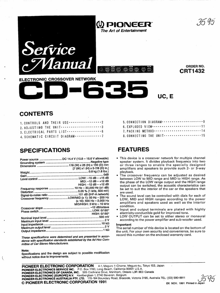 Pioneer CD-635 | PDF