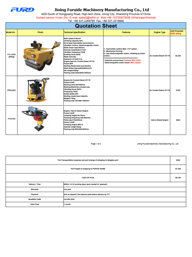 Quotation of Machine From FURD-2 | PDF