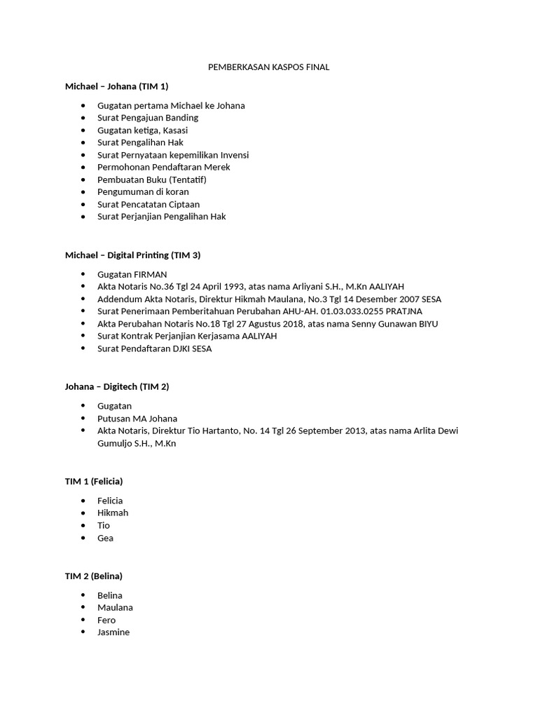 Pemberkasan Kaspos Final-2 | PDF