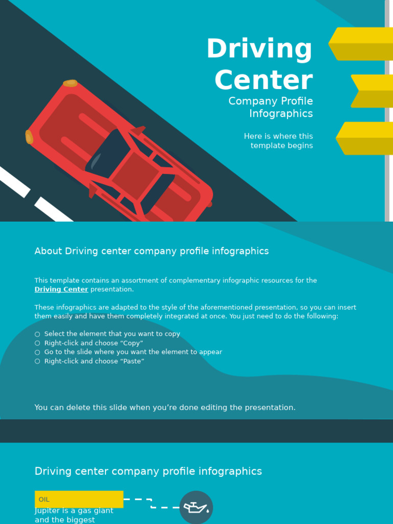Driving Center Infographics by Slidesgo | PDF