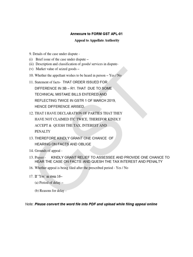 Apl Annexure Template | PDF