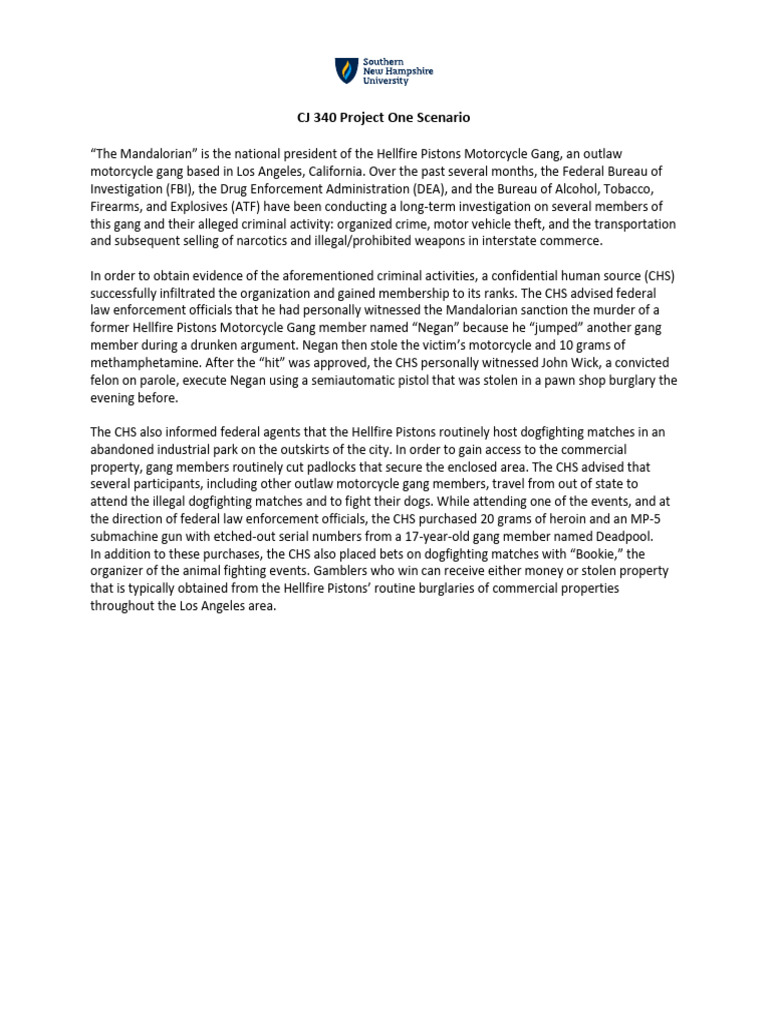 CJ 340 Project One Scenario | PDF