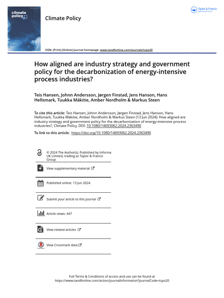 How Aligned Are Industry Strategy and Government Policy For The ...