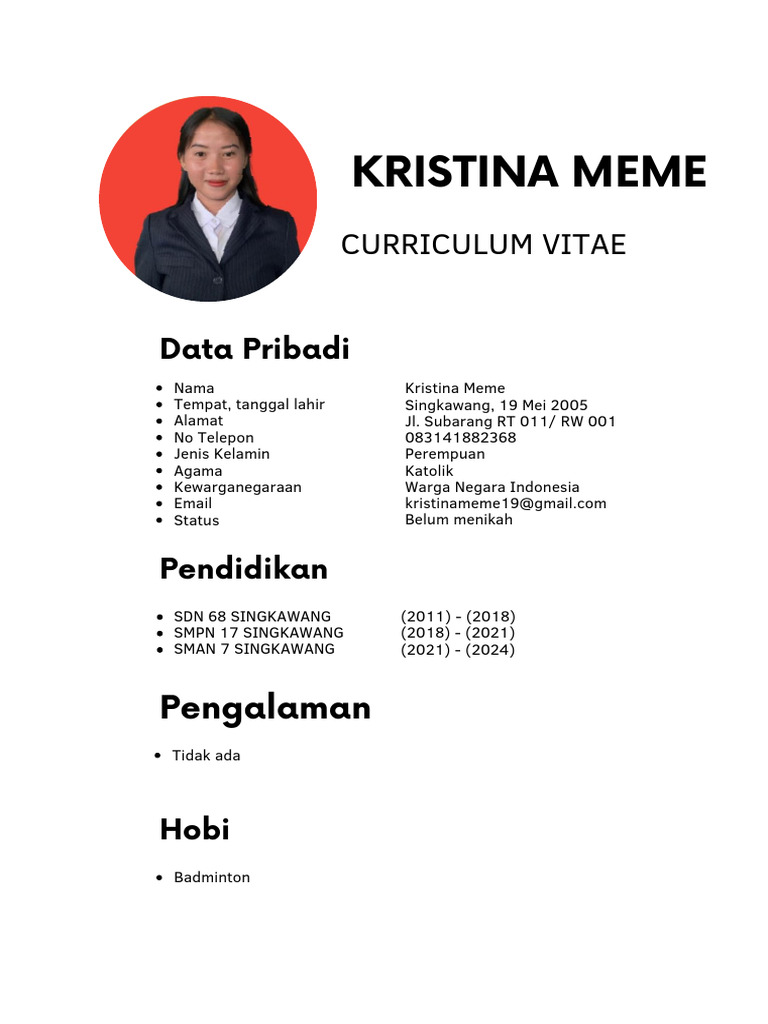 CV KRISTINA MEME | PDF