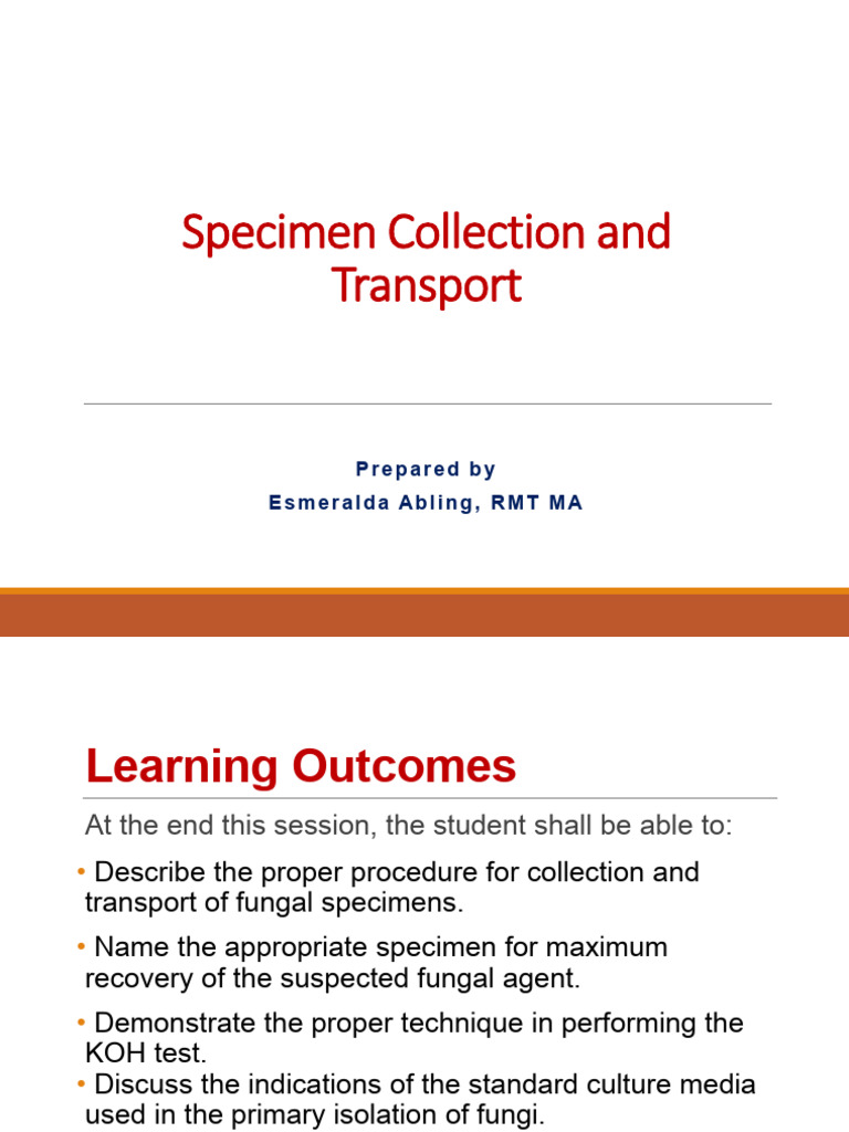 Specimen Collection And Transport Pdf
