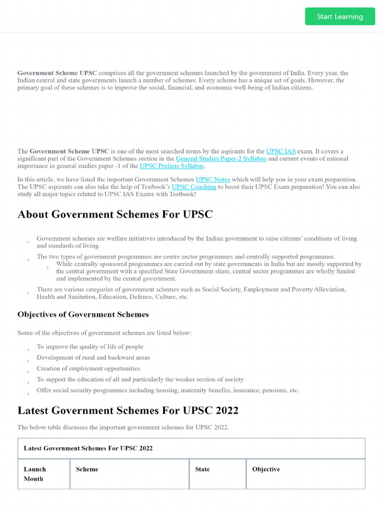 Government Scheme Upsc Download List of Government Schemes PDF Ab1f0e80 ...