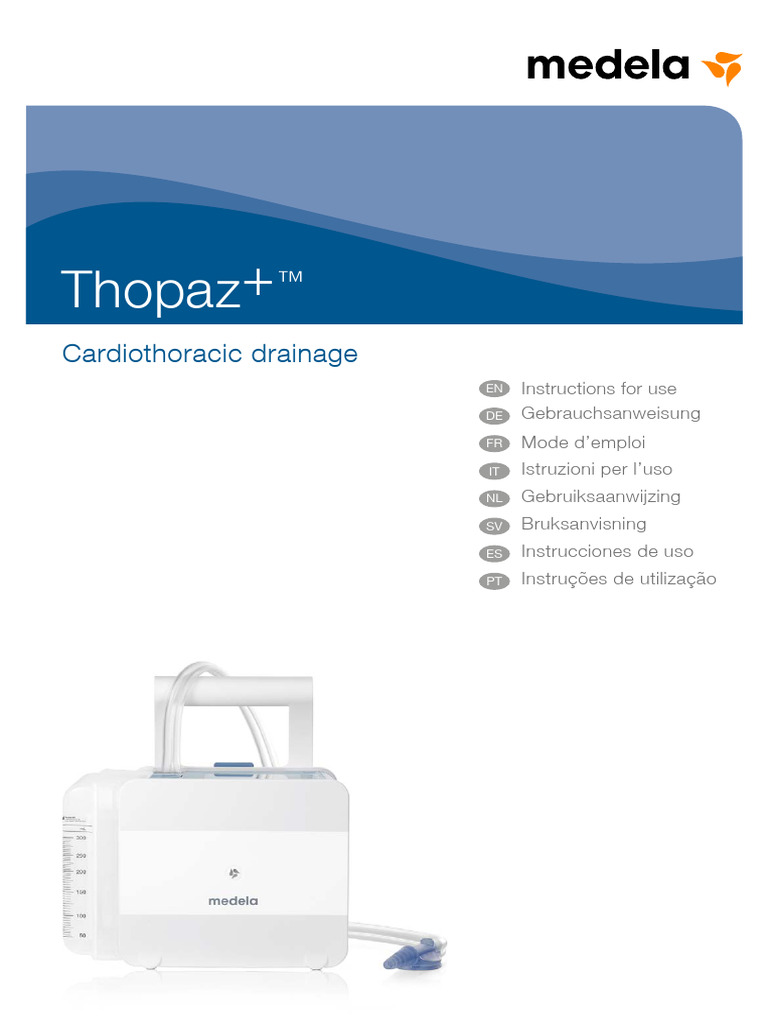 Thopaz+ Cardiothoracic Drainage - Instructions for Use | PDF