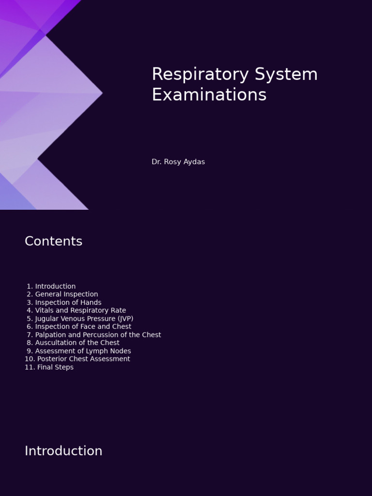 Respiratory System Examination Pdf Pulse Physical Examination