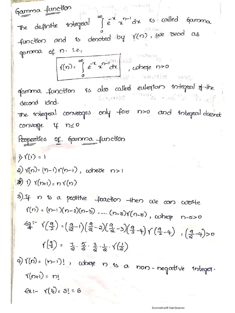 4.gamma Integral | PDF
