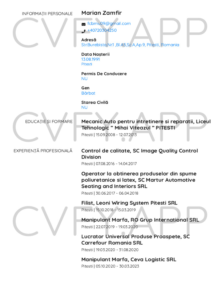 Cvfy - App Cvfy - App Cvfy - App: Marian Zam R | PDF