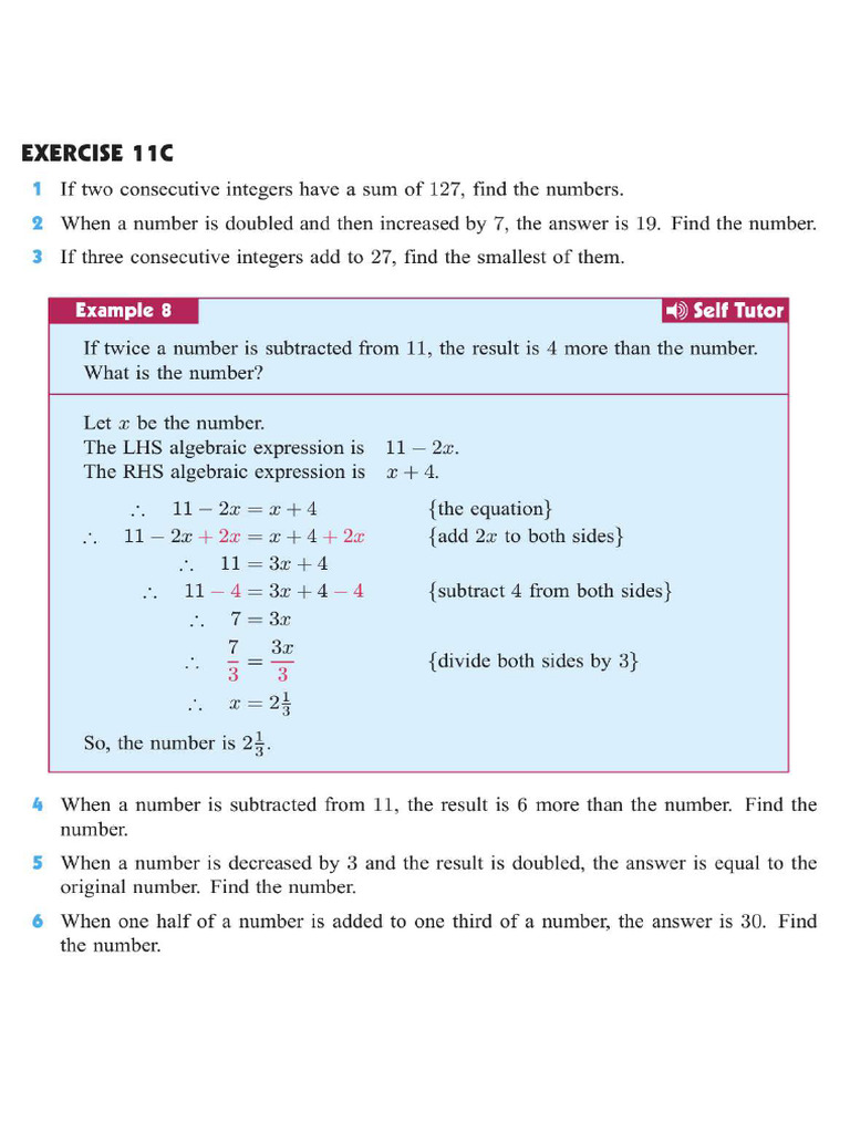Algebra Revision Worksheet | PDF