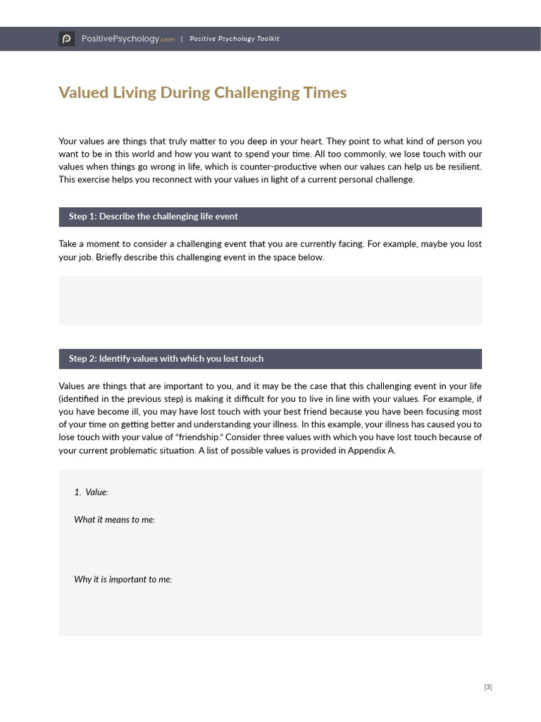 wAKjDOt8SWuCowzrfAlr1A - Valued Living During Challenging Times | PDF