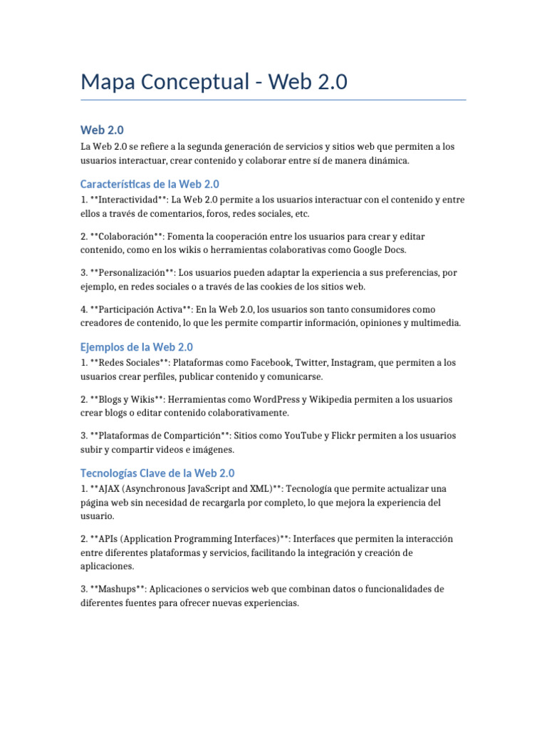 Mapa Conceptual Web 2 0 Extenso | PDF