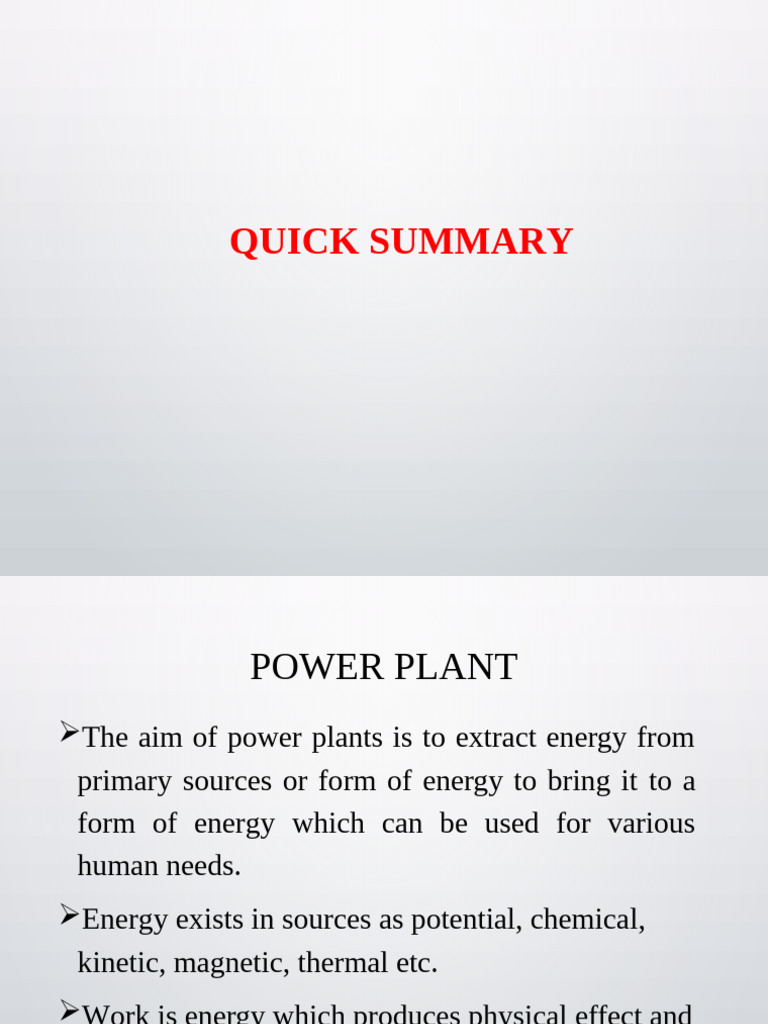Power Plant Energy Transformation Explained | PDF | Computers ...