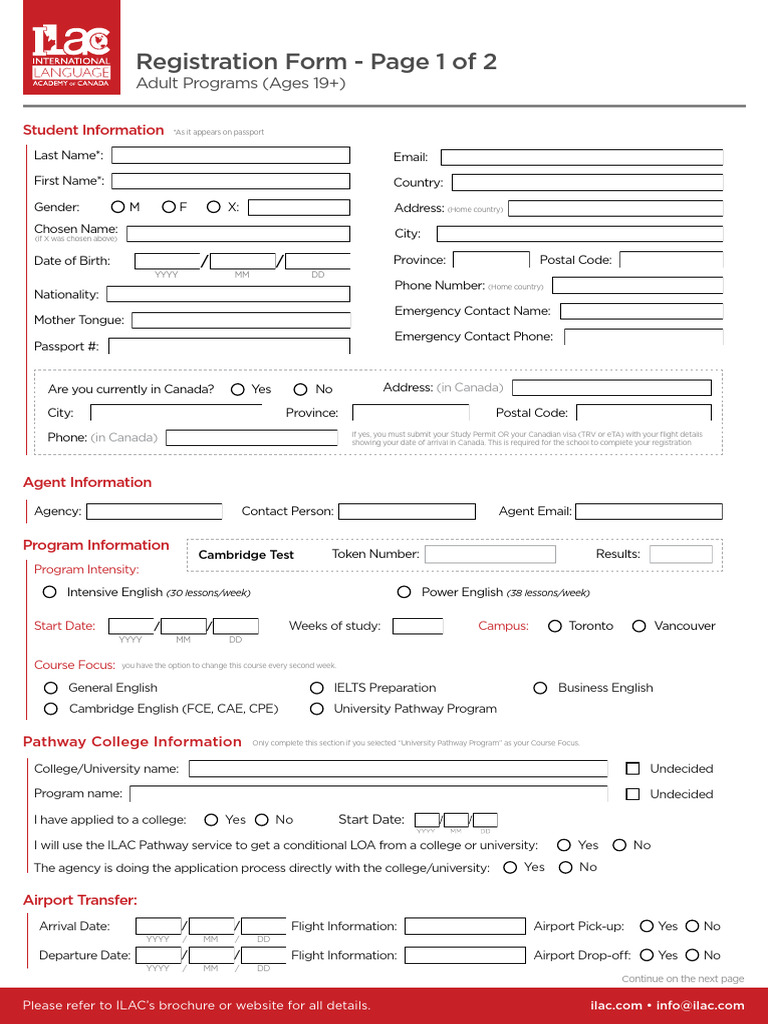 2024 Adult Registration Form& | PDF