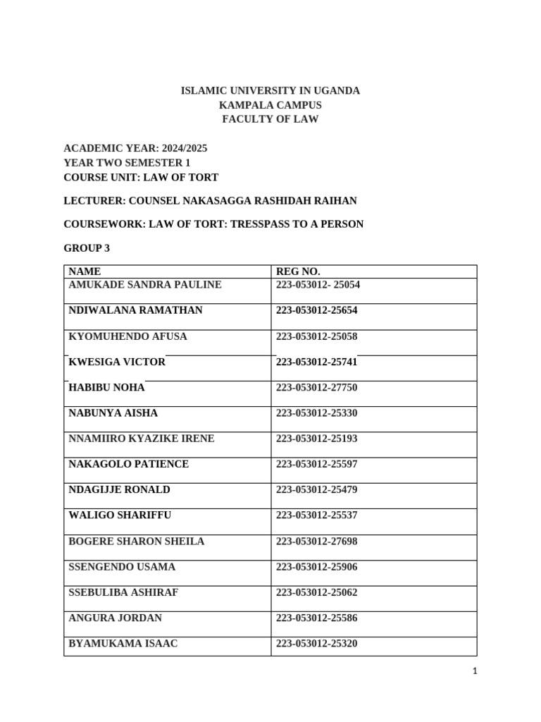 Tort of Tresspass To A Person-4 | PDF | Prosecutor | Malicious Prosecution