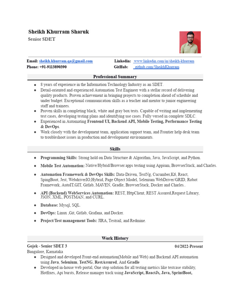 Sheikh Khurram QA 8 Years Exp CV | PDF