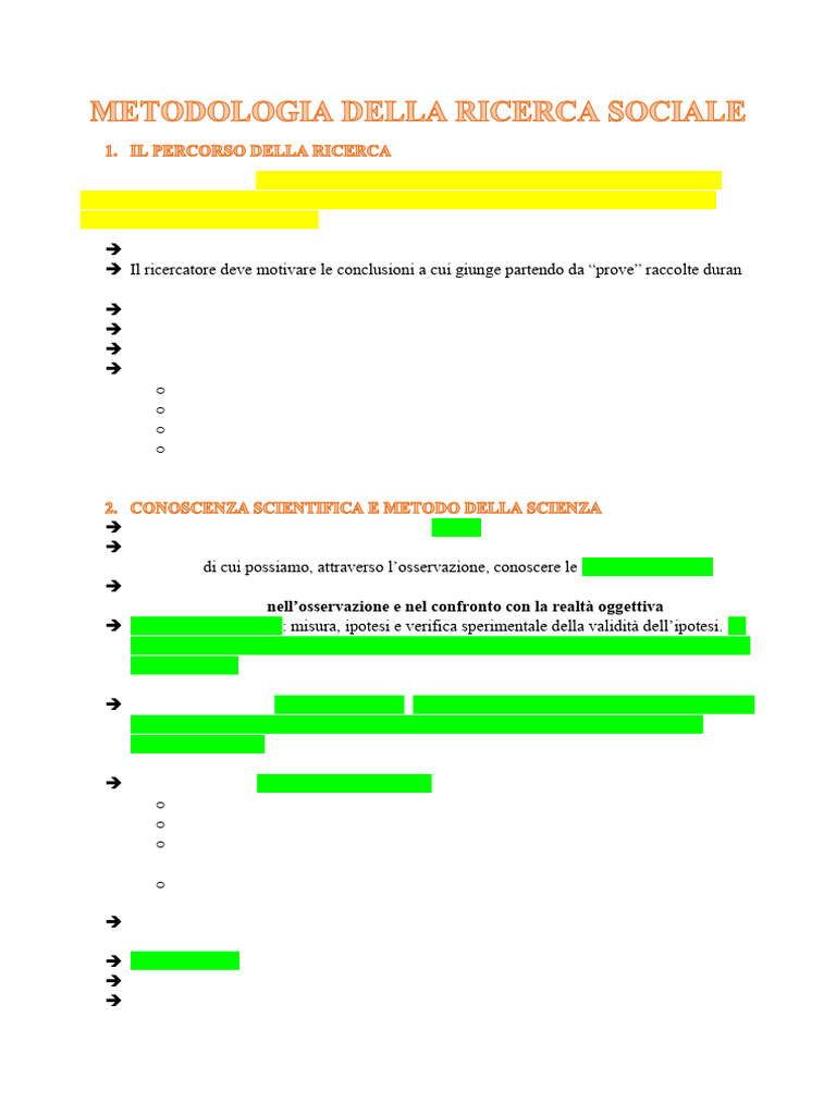 Esame Metodologia-1 | PDF