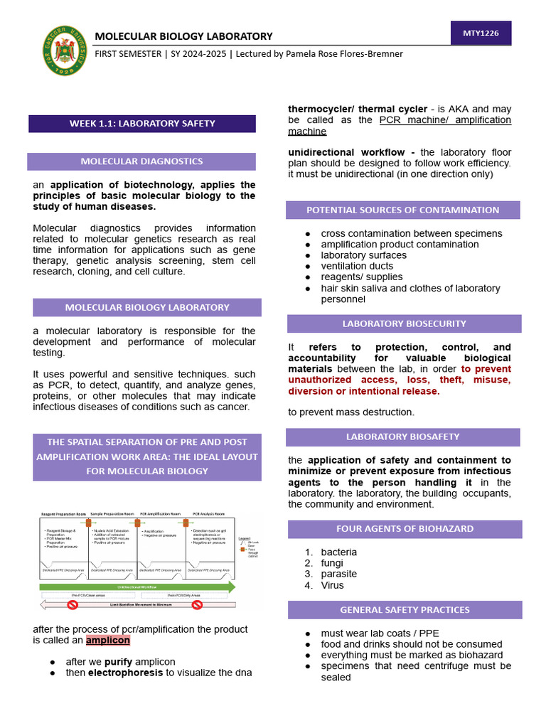 Molbio Week1 Labsafety | PDF