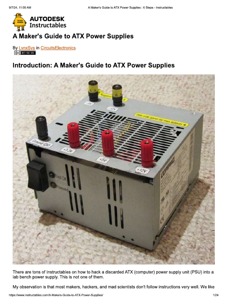 Computer Power Supply (PC-ATX) | PDF
