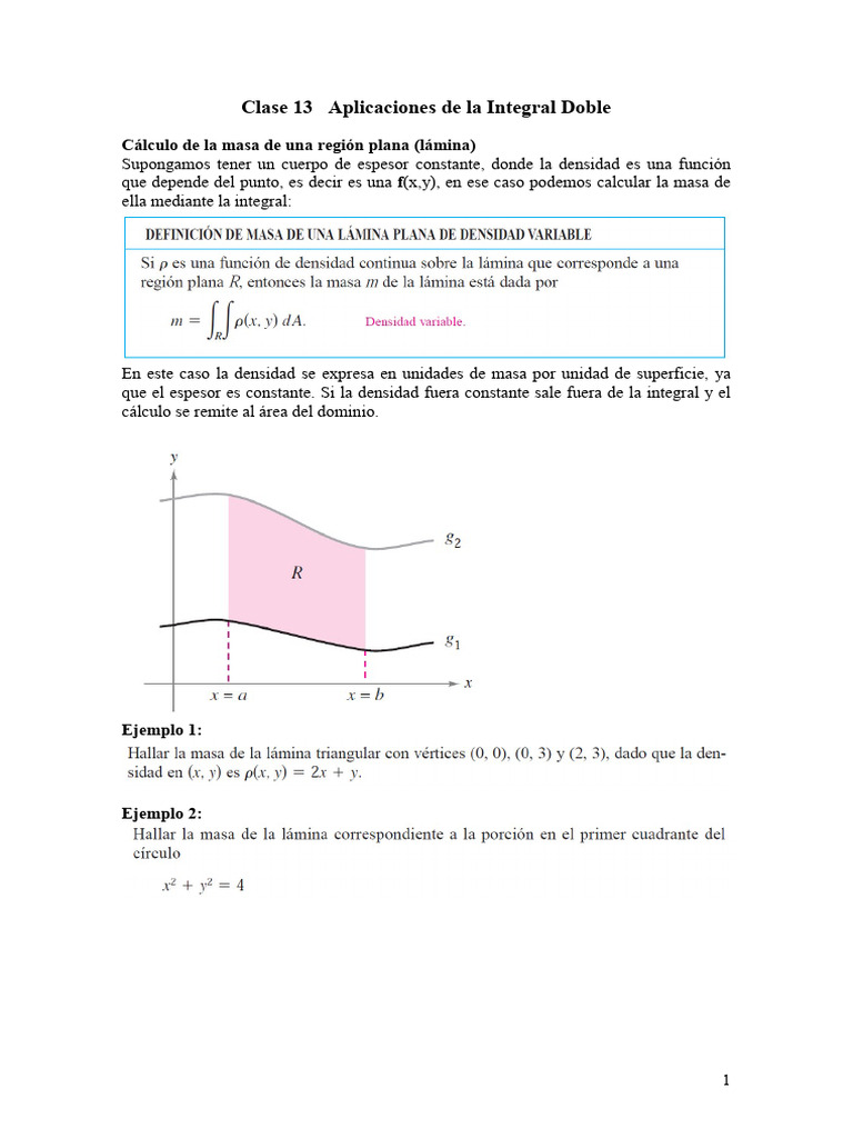 Clase 13 - Aplicaciones de La Integral Doble | PDF