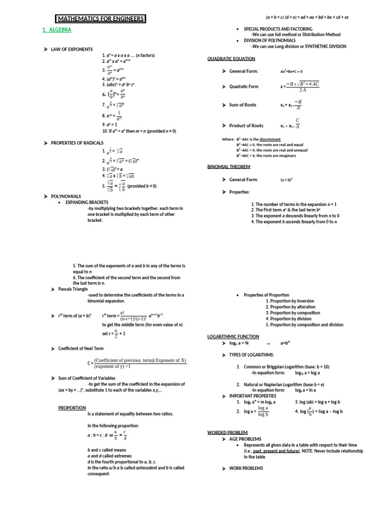 Mathematics For Engineers | PDF