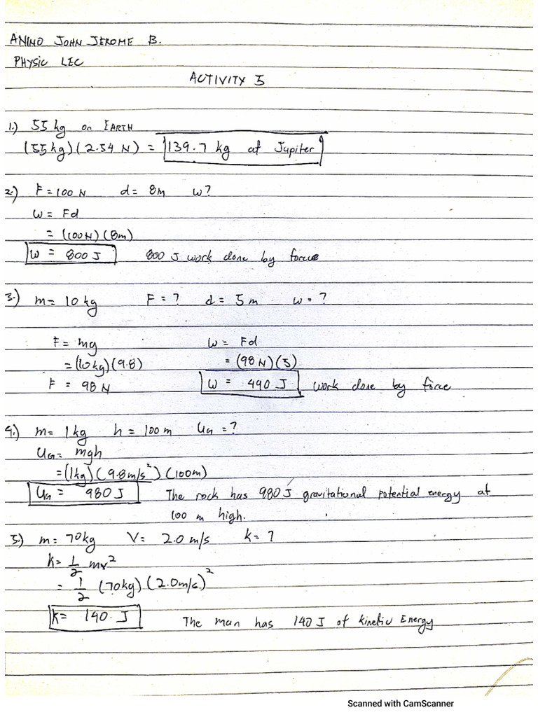 Anino Phy Lec Activity 5 | PDF