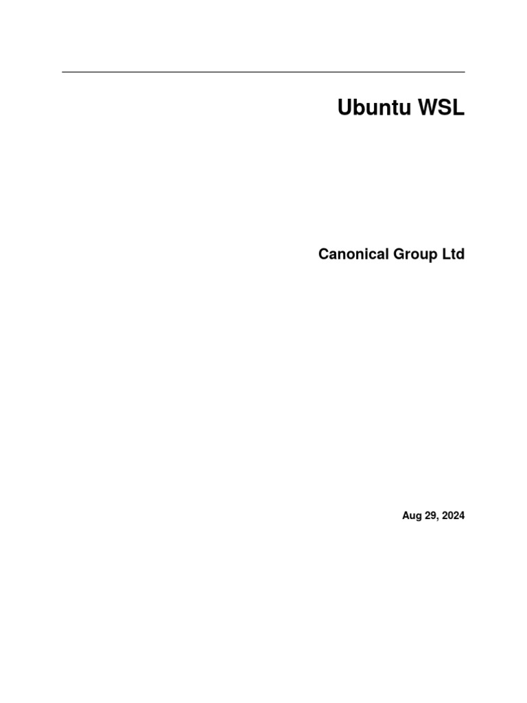 Ubuntu WSL - Canonical Guide | PDF | Microsoft Windows | Technology & Engineering